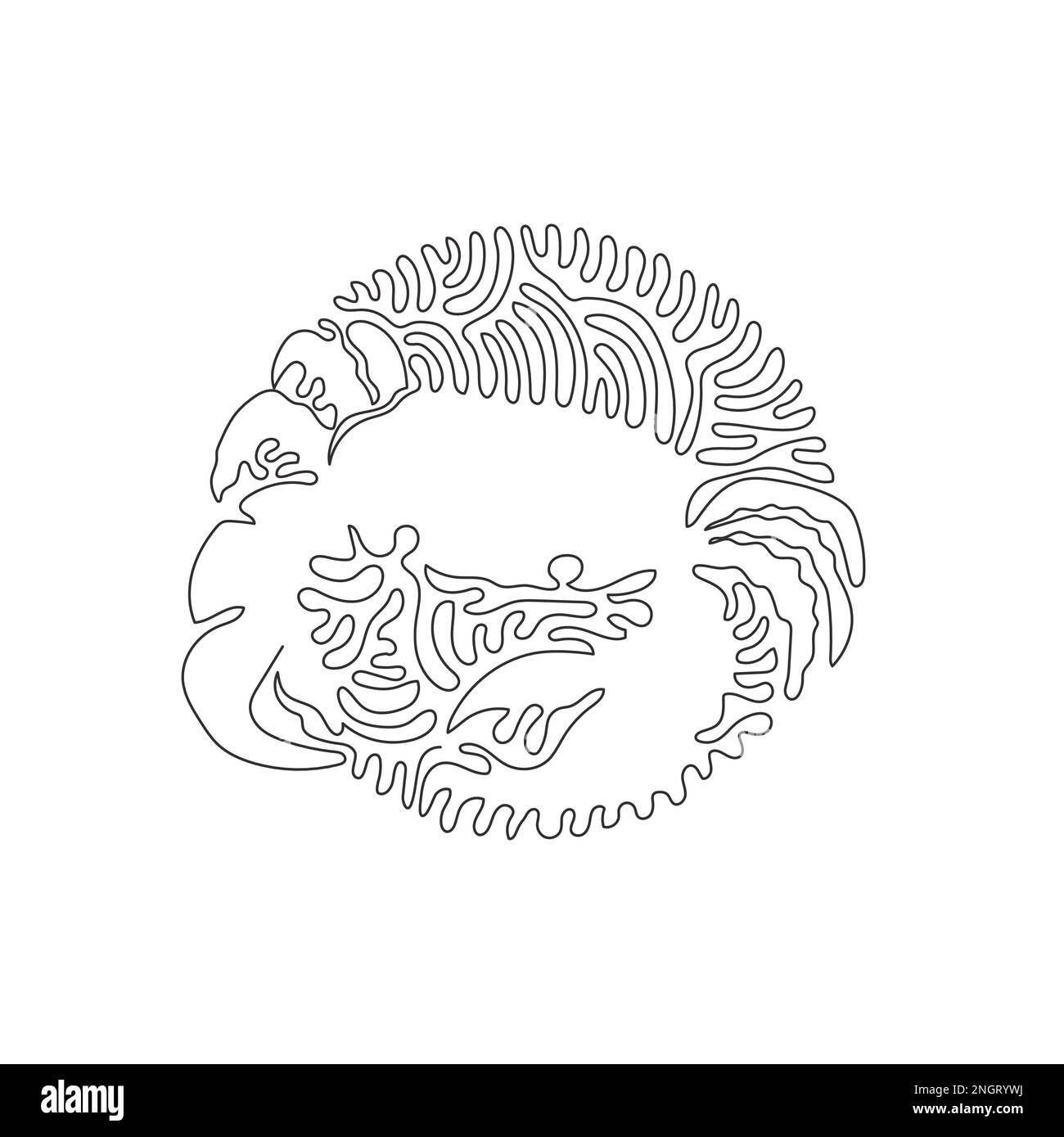 Single Curly One Line Drawing The Crab Has Two Grasping Claws Continuous Line Drawing Graphic
