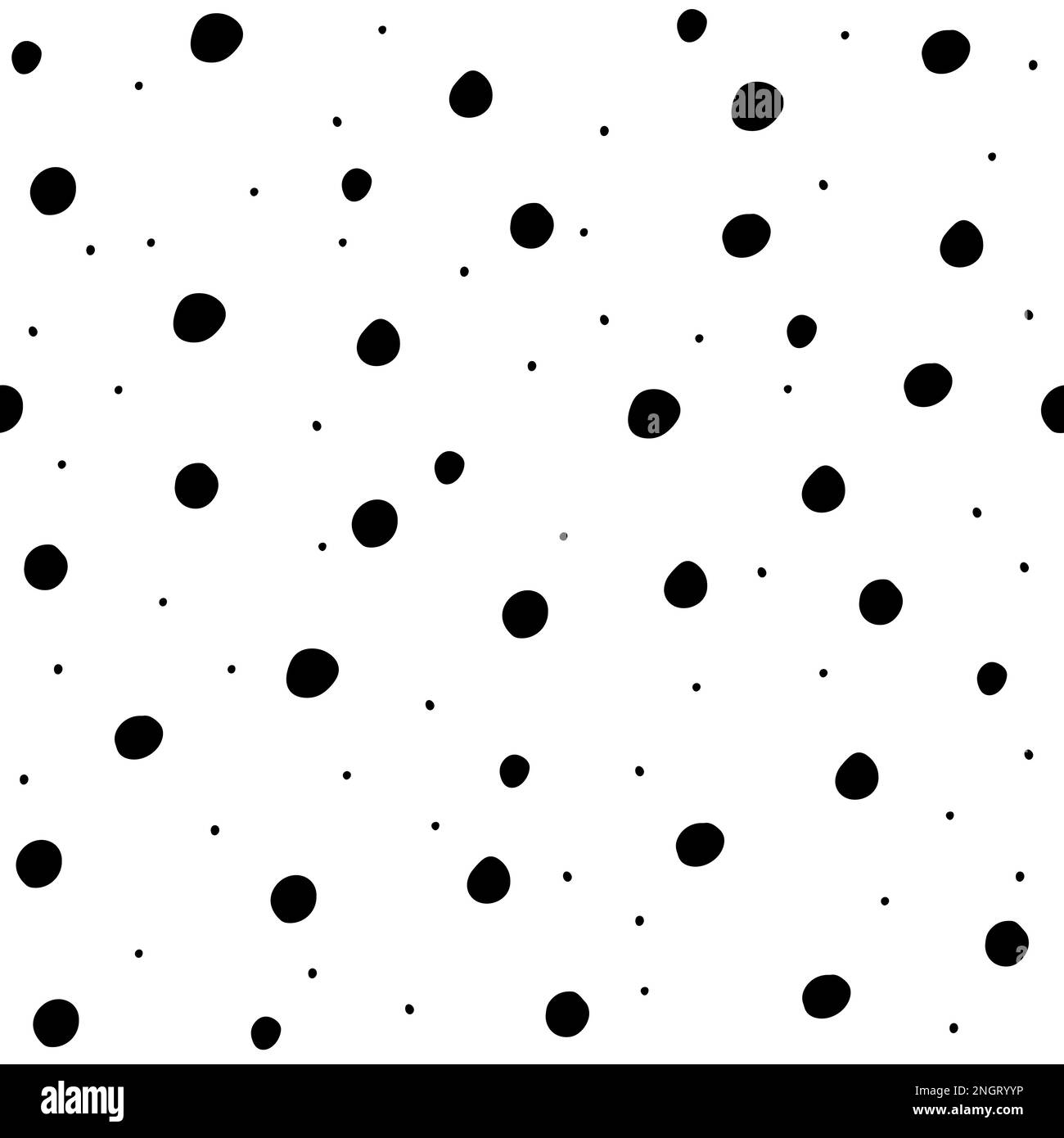 Vector seamless pattern with hand drawn black watercolor polka dots ...