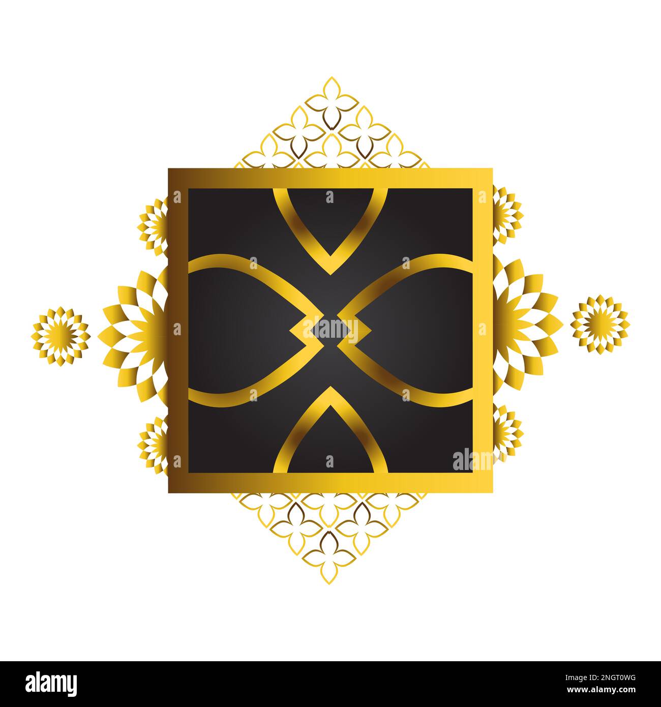 Gradient gold flower border Cut Out Stock Images & Pictures - Alamy