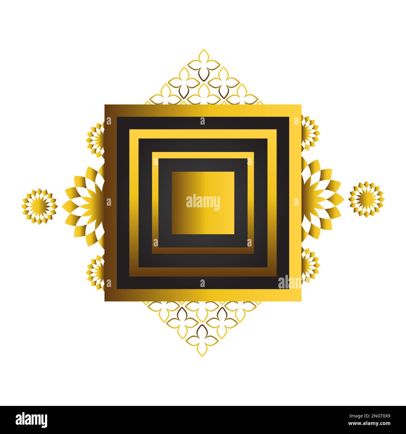 Gradient gold flower border Cut Out Stock Images & Pictures - Alamy
