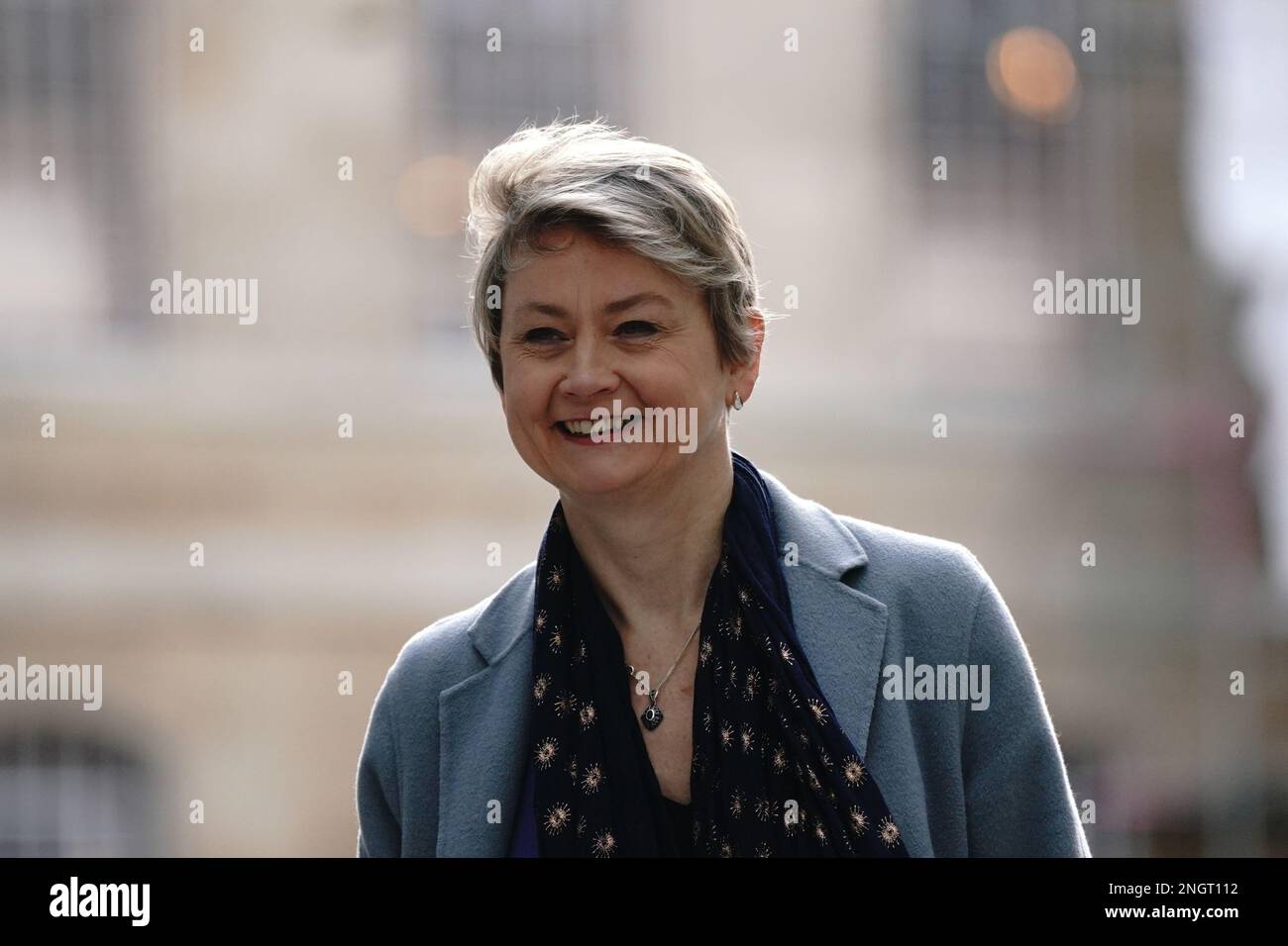 Shadow home secretary Yvette Cooper arrives at BBC Broadcasting House ...