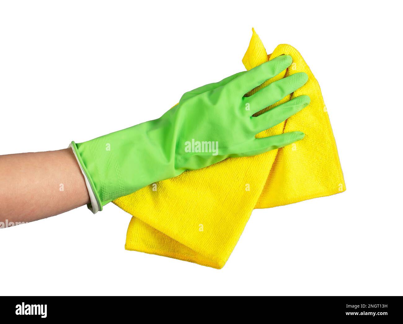 Hand in glove wiping, cleaning, polishing with microfiber cloth ...