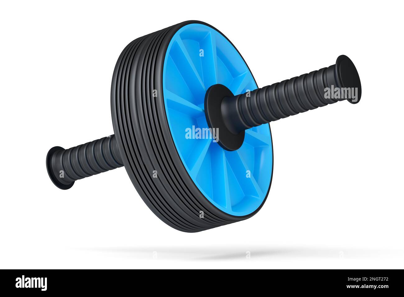 AB roller for abdominal muscles isolated on white background. 3d ...