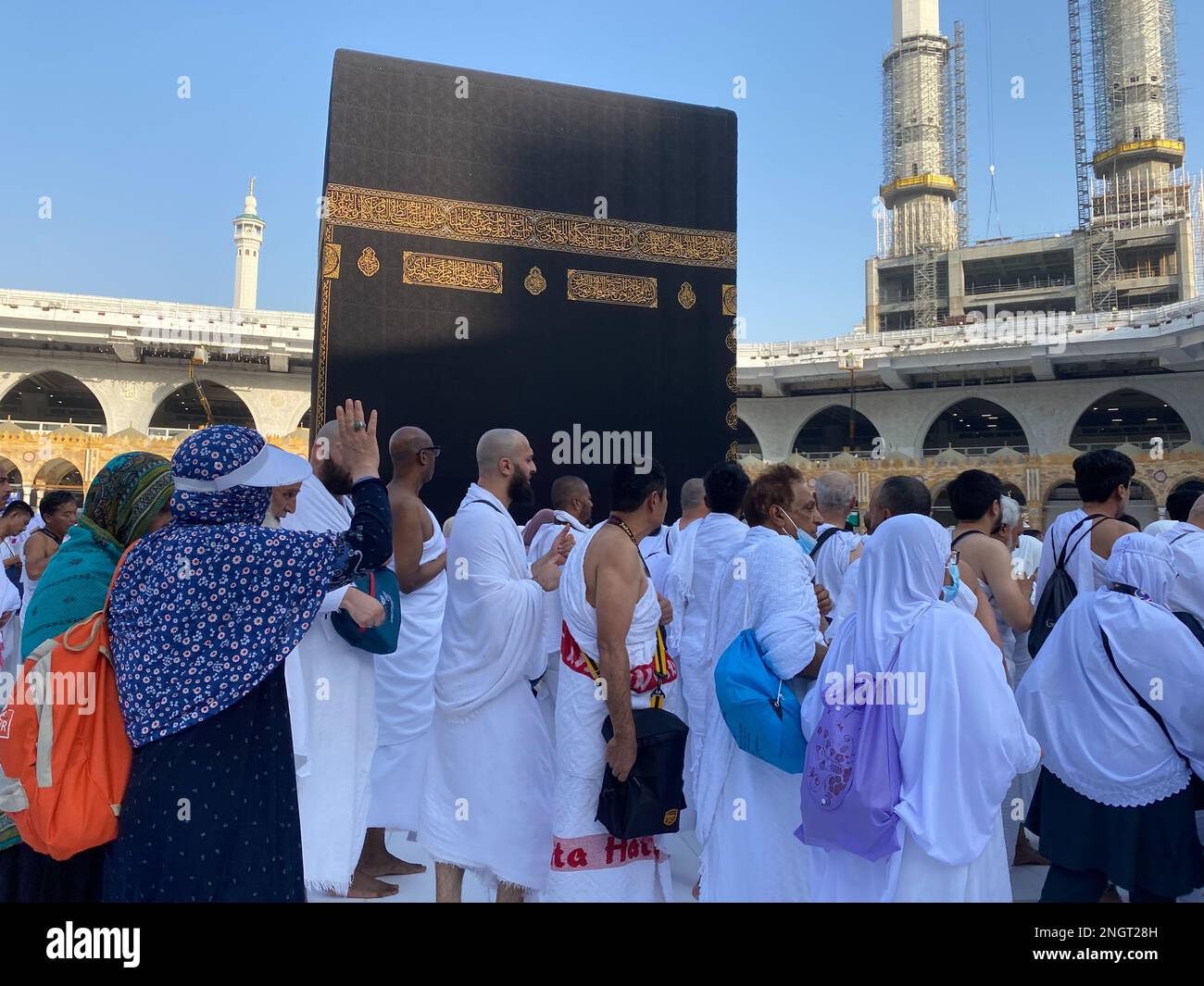 Muslim Pilgrims at The Kaaba in The Haram Mosque of Mecca , Saudi ...