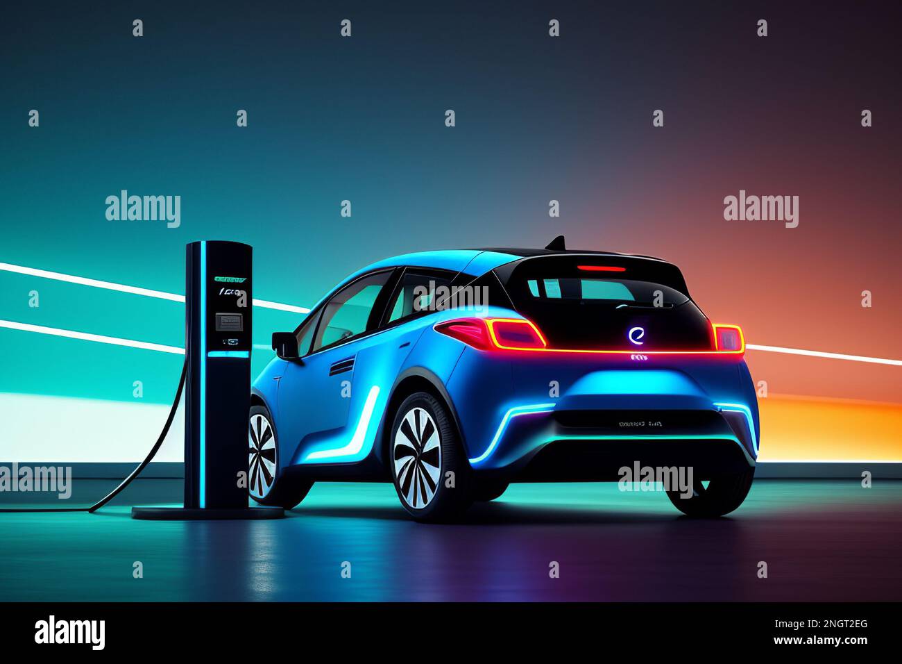 electric charging car. EV charging station for electric car in concept ...