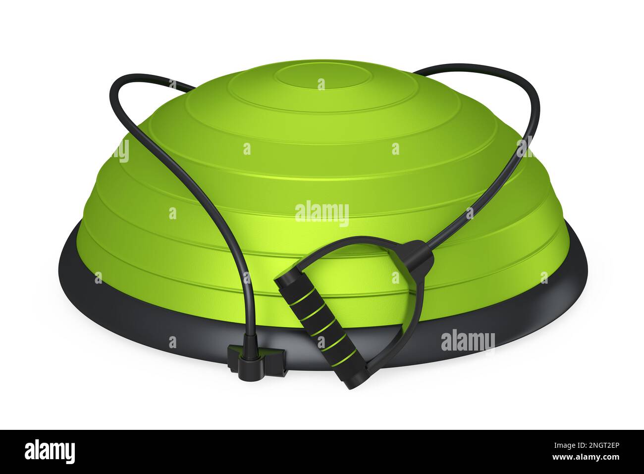 Green fitness ball with hand expander isolated white background Stock ...