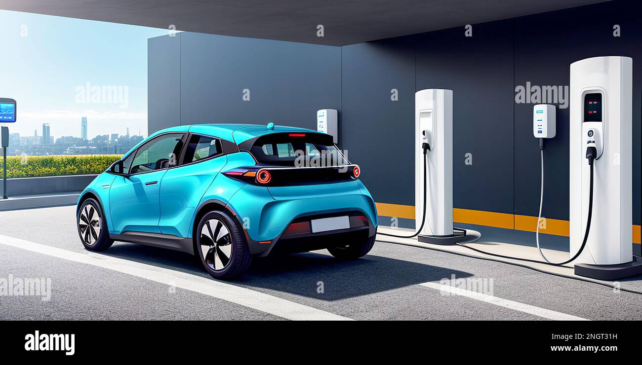 electric charging car. EV charging station for electric car in concept ...