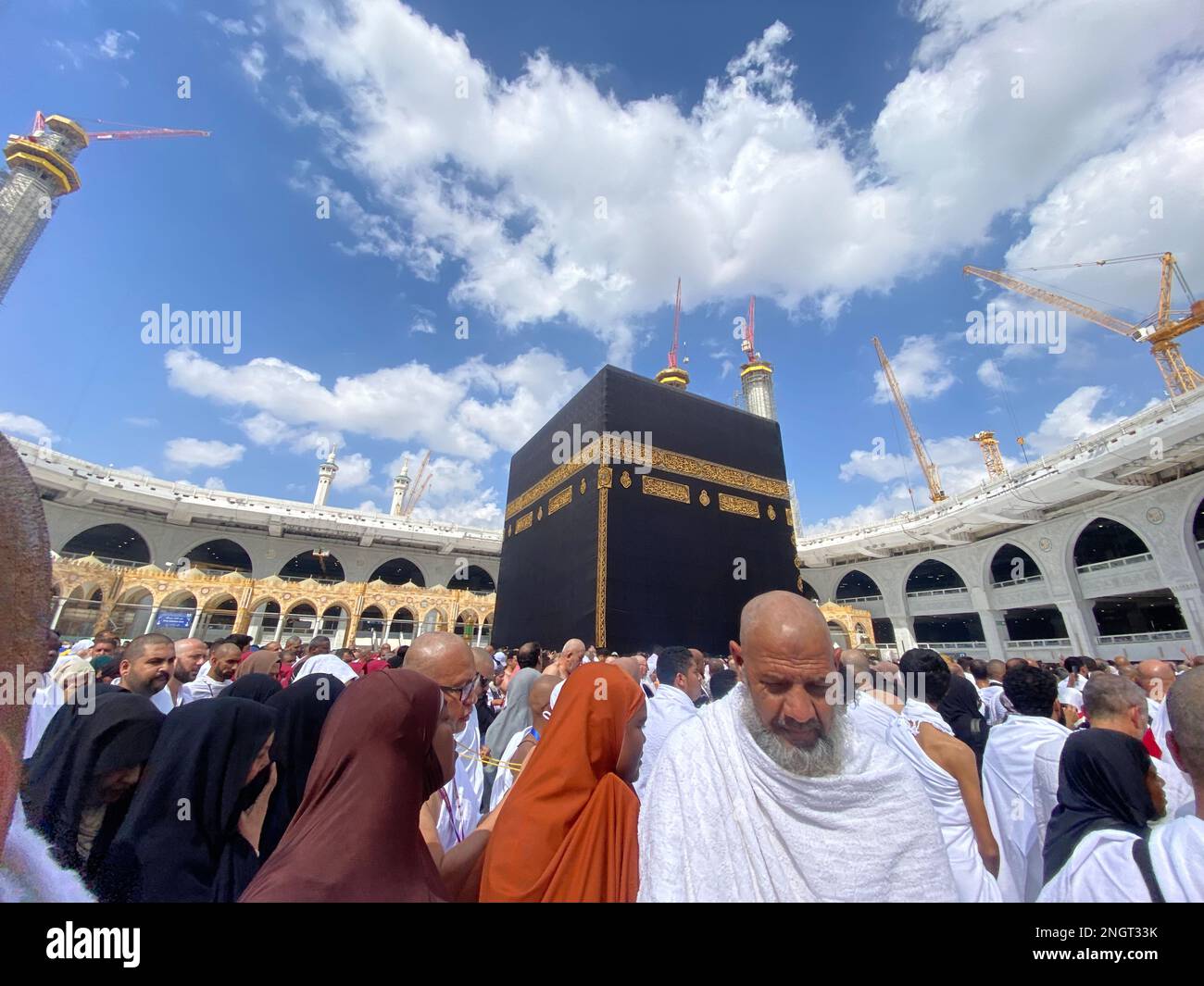 Muslim Pilgrims at The Kaaba in The Haram Mosque of Mecca , Saudi ...