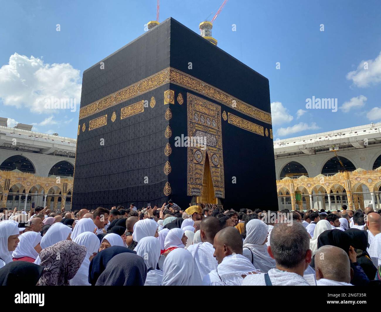 Muslim Pilgrims at The Kaaba in The Haram Mosque of Mecca , Saudi ...