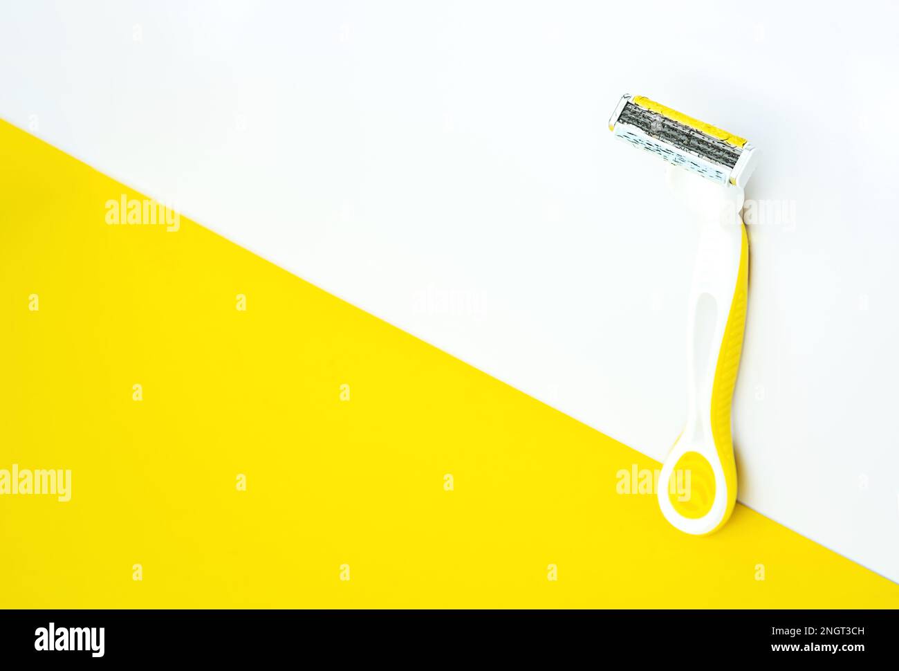 Used disposable razor for safe shaving. Female razor for daily personal ...