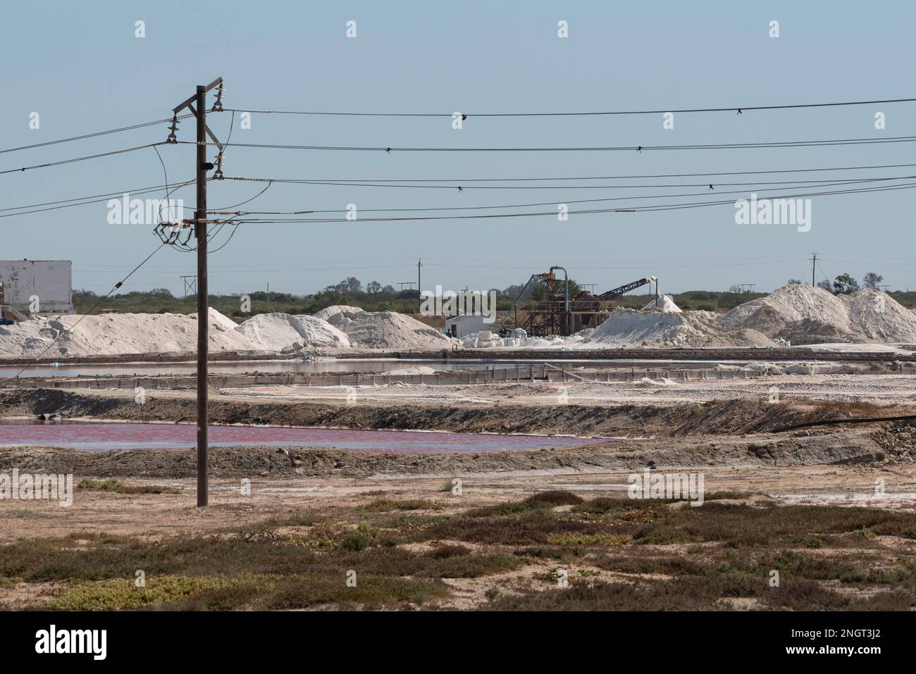Velddrif, west coast South Africa. 2023. Salt piles being stored at the ...