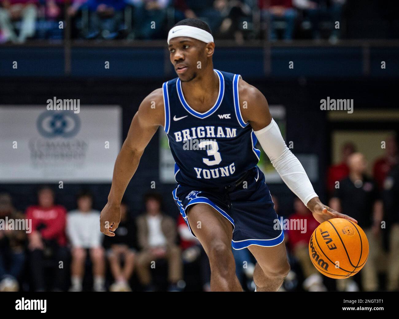 February 18 2023 Moraga, CA U.S.A. Brigham Young guard Rudi Williams (3 ...