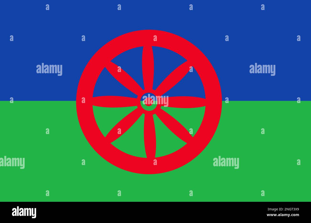 flag of Itinerant peoples of Europe Hungarian Roma. flag representing ...