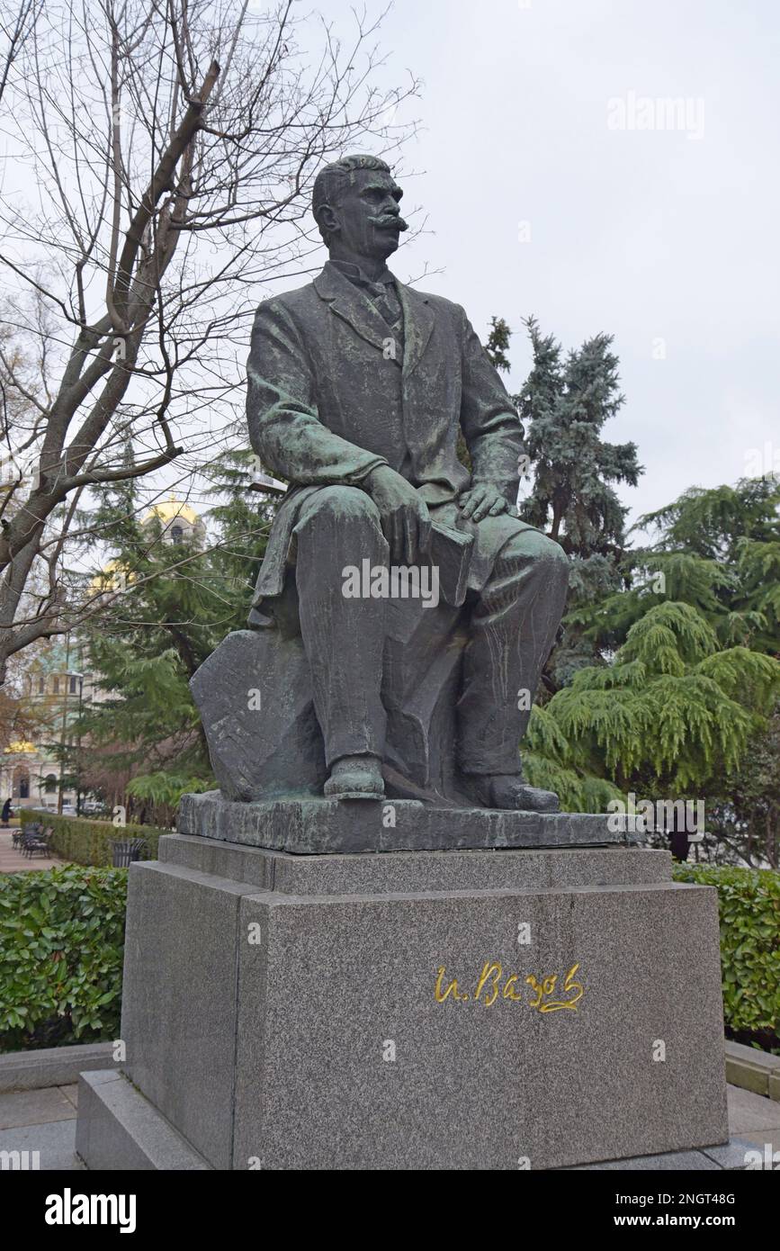 Memorial sculpture of Ivan Vazov, Bulgarian poet, novelist & playwright, often referred to as ...
