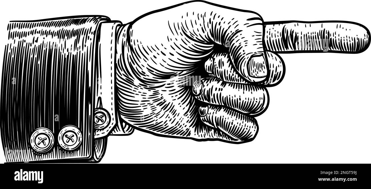 Hand Pointing Finger Direction In Business Suit Stock Vector Image ...