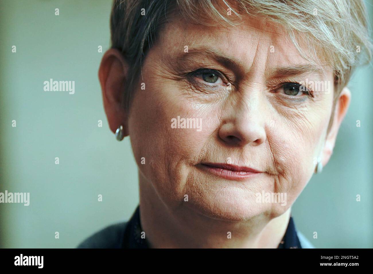 Shadow home secretary Yvette Cooper speaks to the media outside BBC ...