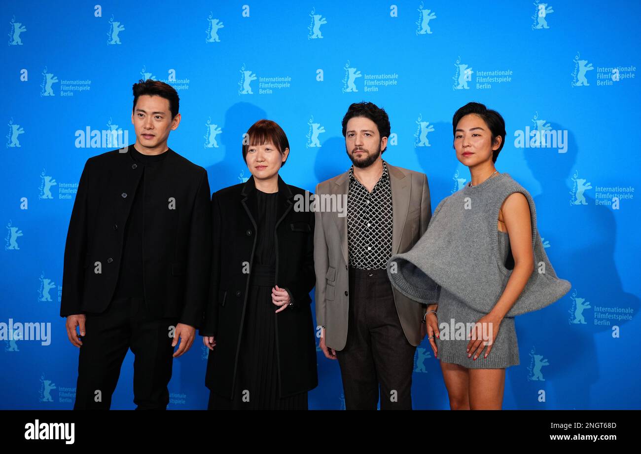 Berlin, Germany. 19th Feb, 2023. Teo Yoo (l-r), actor, Celine Song ...