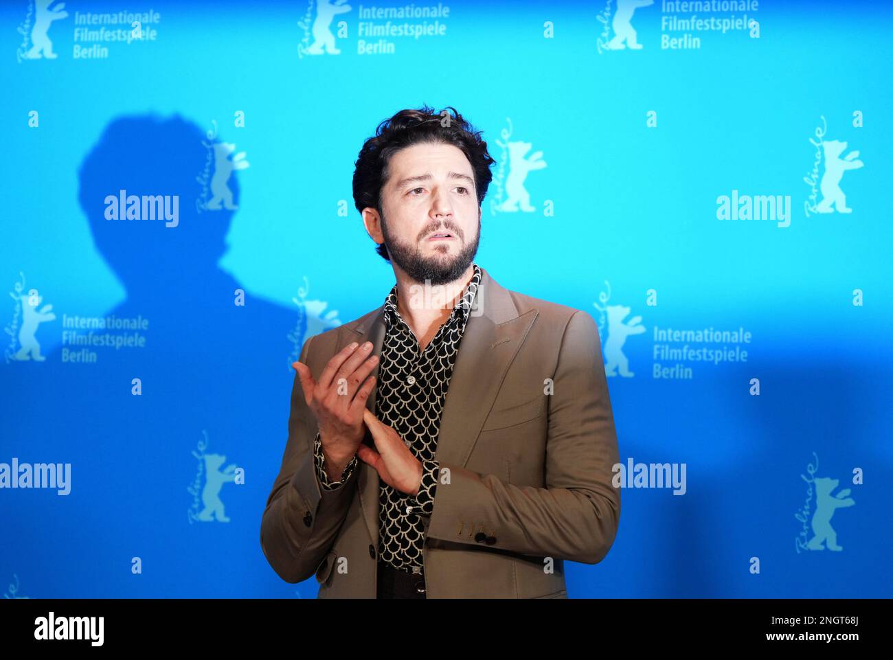Berlin, Germany. 19th Feb, 2023. John Magaro, actor, stands in front of ...