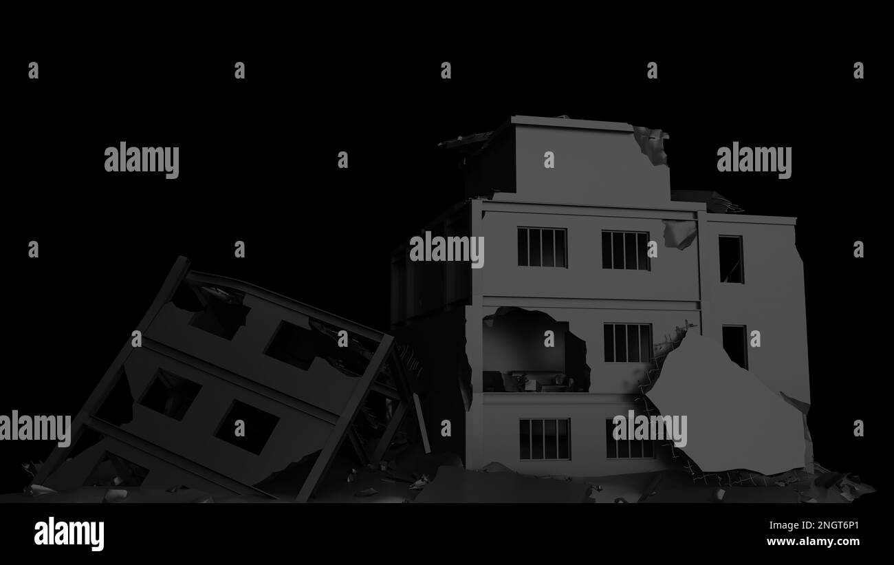 Building demolition explosion Black and White Stock Photos & Images - Alamy