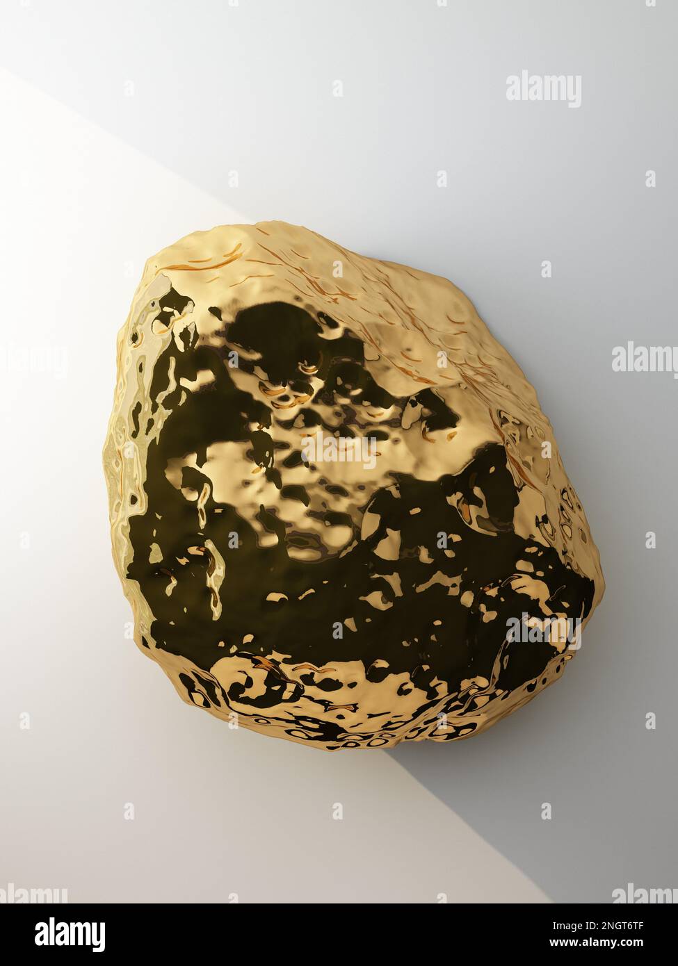 gold nugget on white background. 3d rendering Stock Photo - Alamy