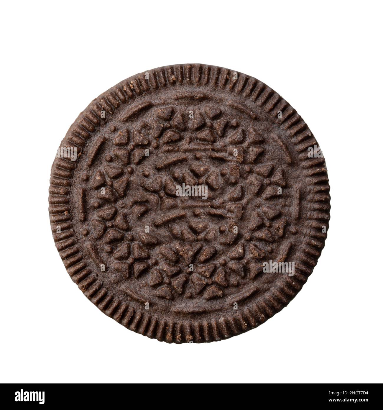 Chocolate cookies with cream filling isolated on white background. Oreo ...