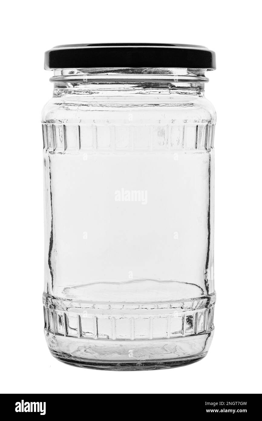 Empty glass jar for conservation, isolated on white background. File ...