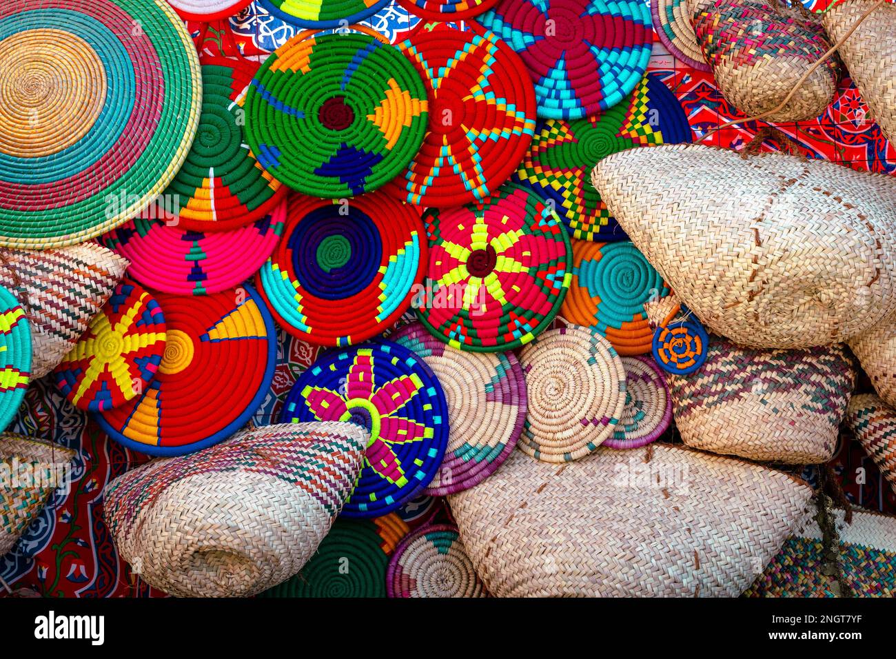 Colorful Handmade Souvenirs. Variety of Traditional Egyptian Souvenir ...