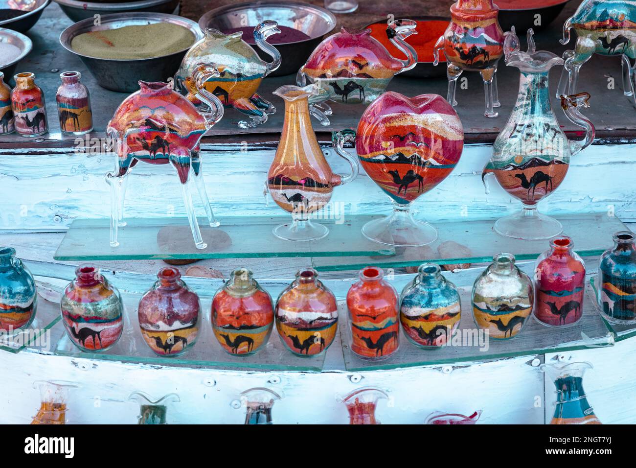 Colorful Handmade Souvenirs. Variety of Traditional Egyptian Souvenir ...