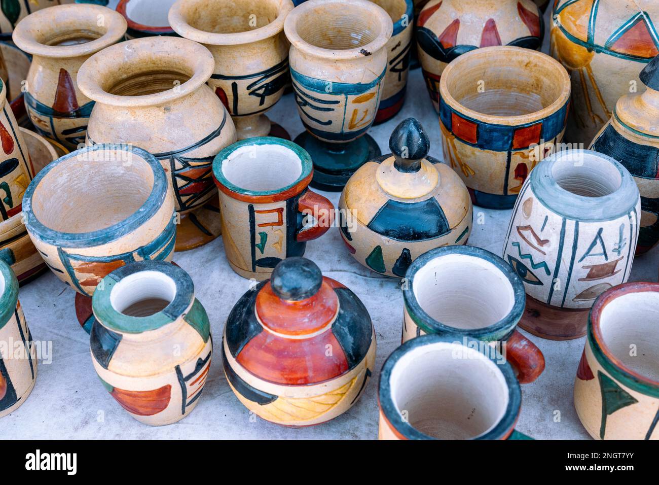 Colorful Handmade Souvenirs. Variety of Traditional Egyptian Souvenir ...