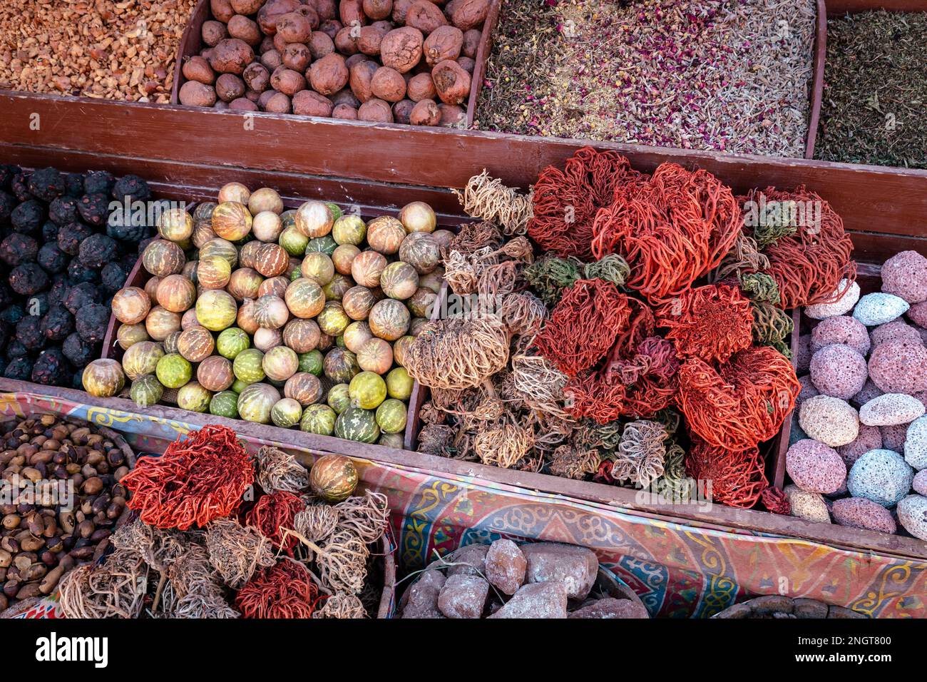 Variety of Spices and Arab Herbs at Traditional Oriental Bazaar at ...