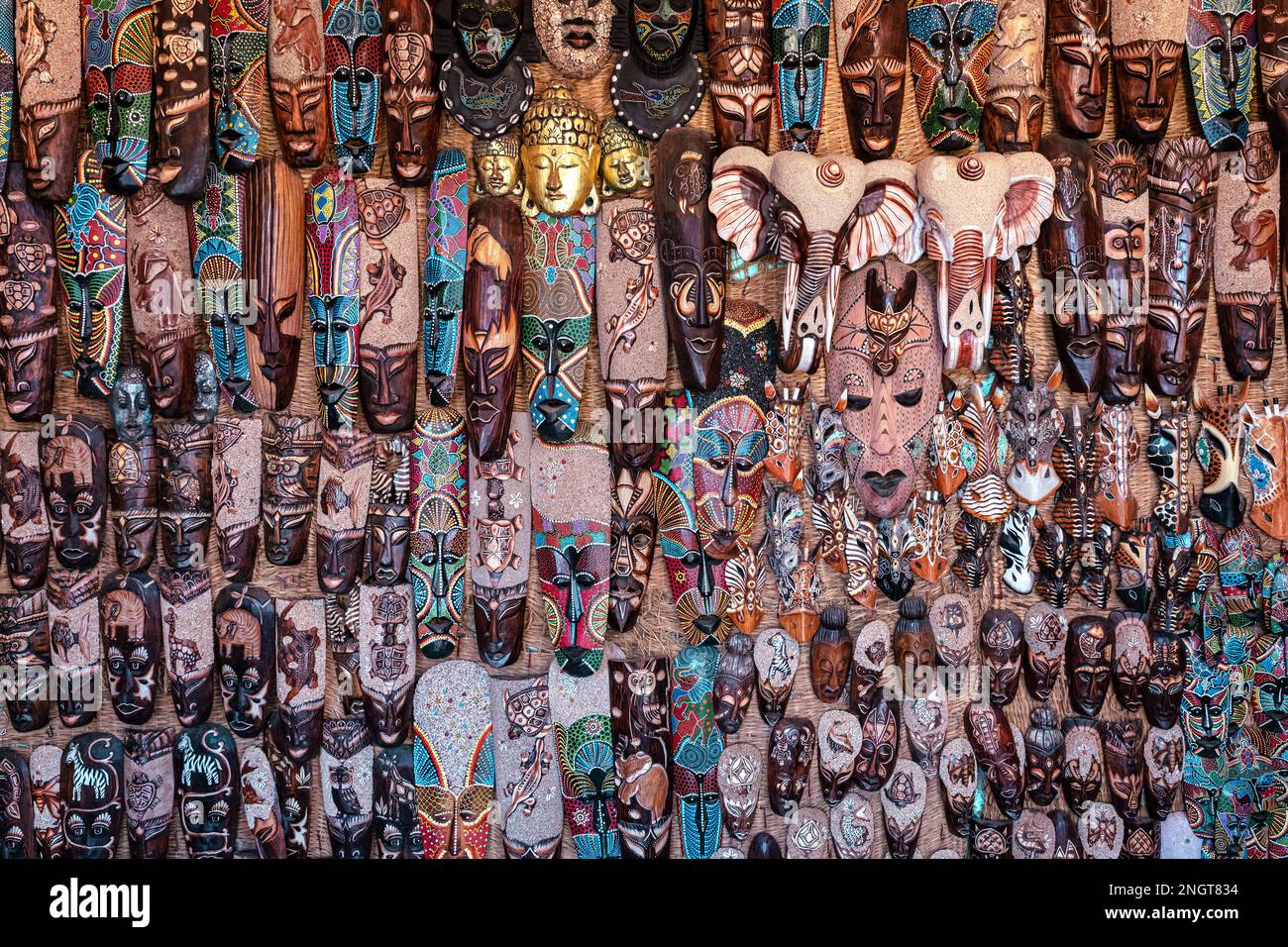 Variety of Traditional Nubian Animal Mask. Popular Souvenir. Oriental ...