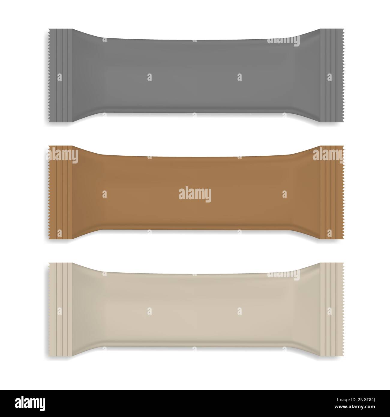 Blank stick pouches isolated on white background, top view - vector ...