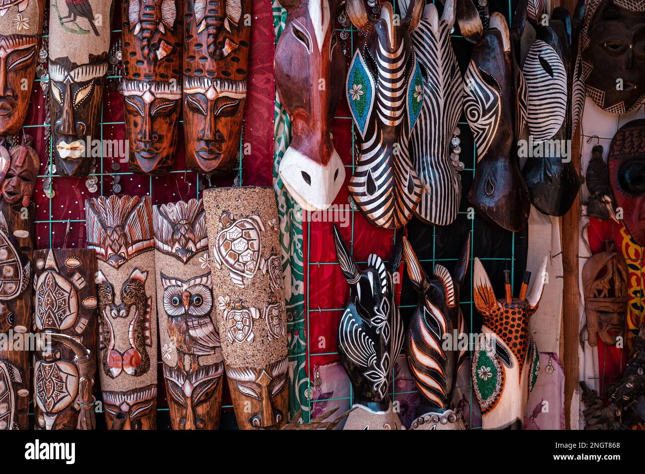 Variety of Traditional Nubian Animal Mask. Popular Souvenir. Oriental ...