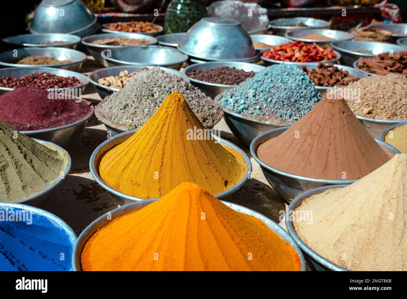 Variety of Spices and Arab Herbs at Traditional Oriental Bazaar at ...