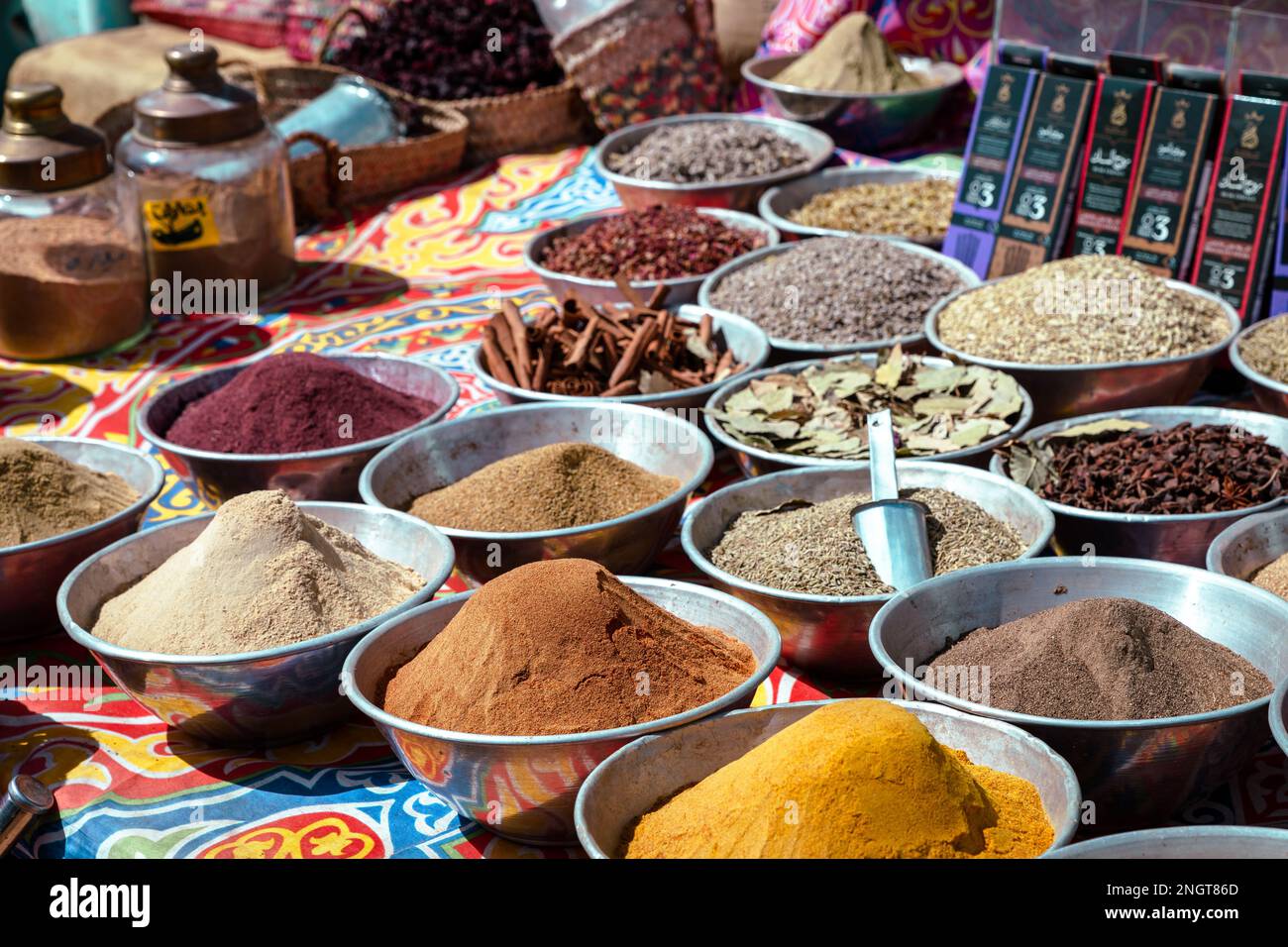Variety of Spices and Arab Herbs at Traditional Oriental Bazaar at ...