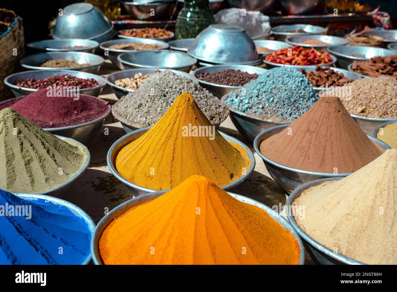 Variety of Spices and Arab Herbs at Traditional Oriental Bazaar at ...