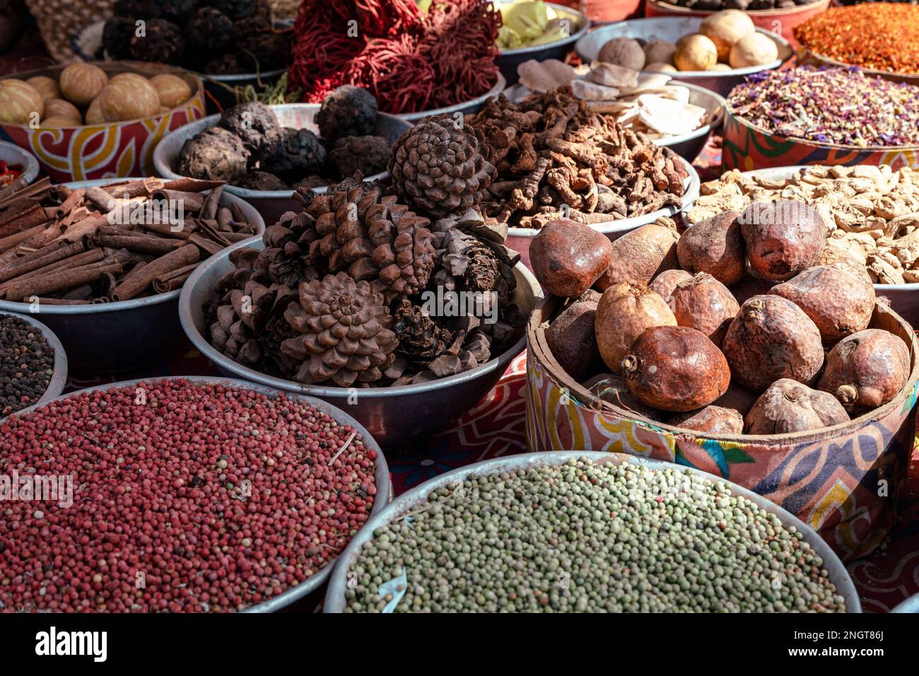 Variety of Spices and Arab Herbs at Traditional Oriental Bazaar at ...
