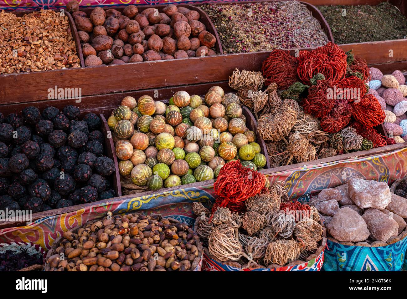 Variety of Spices and Arab Herbs at Traditional Oriental Bazaar at ...