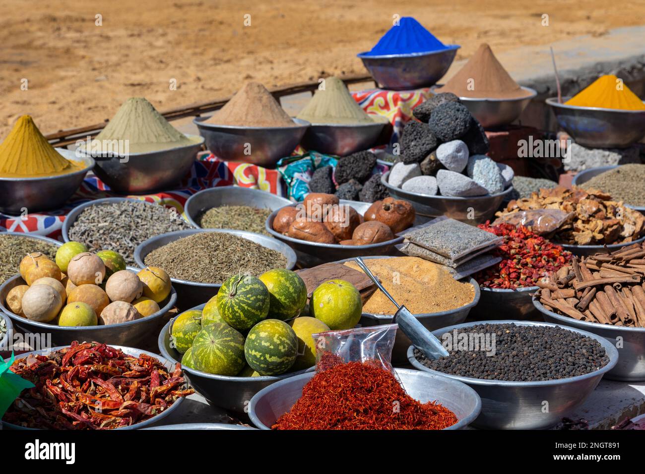 Variety of Spices and Arab Herbs at Traditional Oriental Bazaar at ...