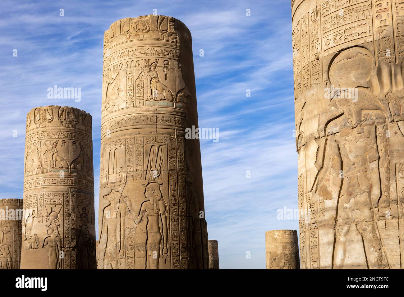 Temple of Kom Ombo Decorated with Hieroglyphics. Kom Ombo in Aswan ...