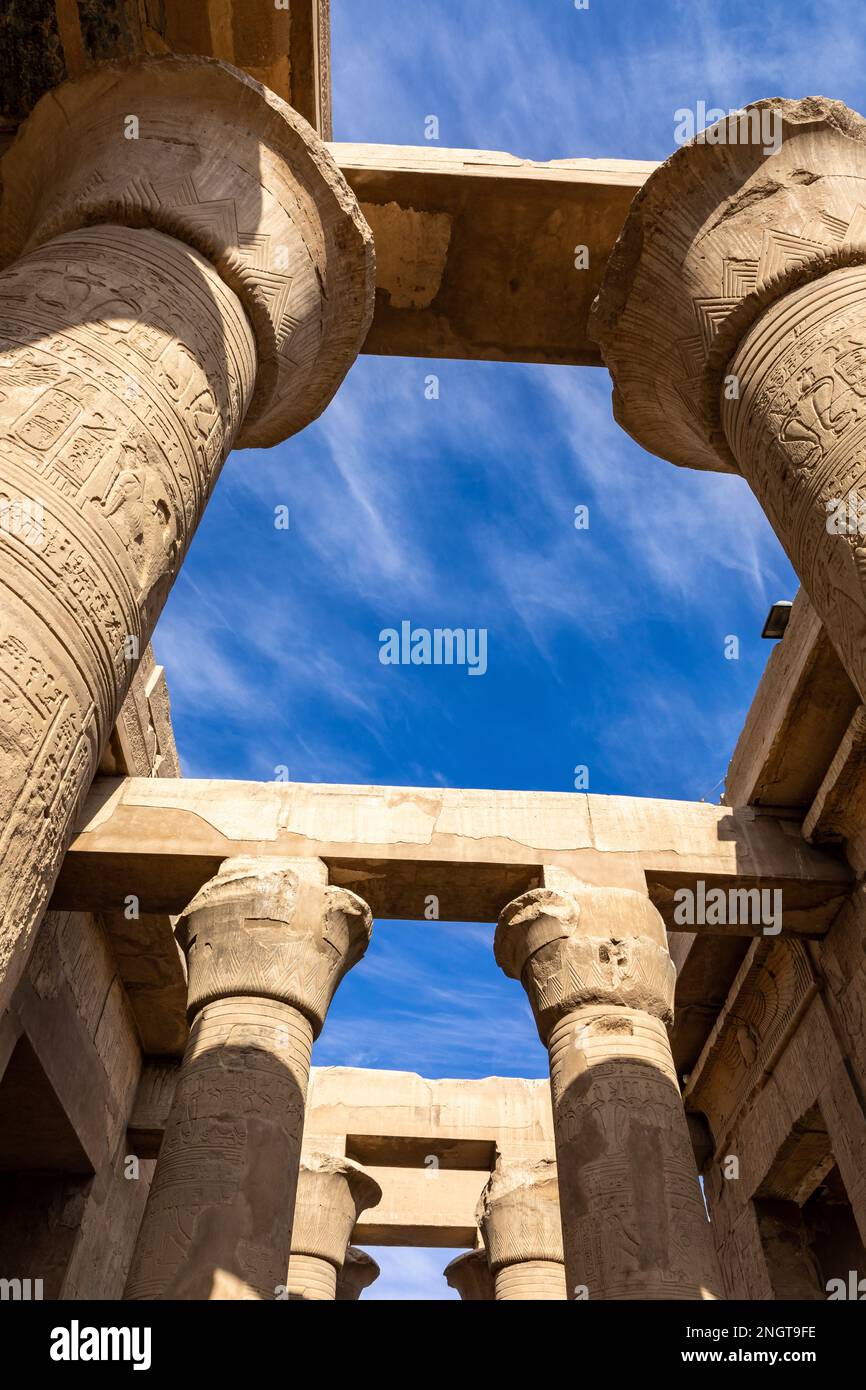 Temple of Kom Ombo Decorated with Hieroglyphics. Kom Ombo in Aswan ...