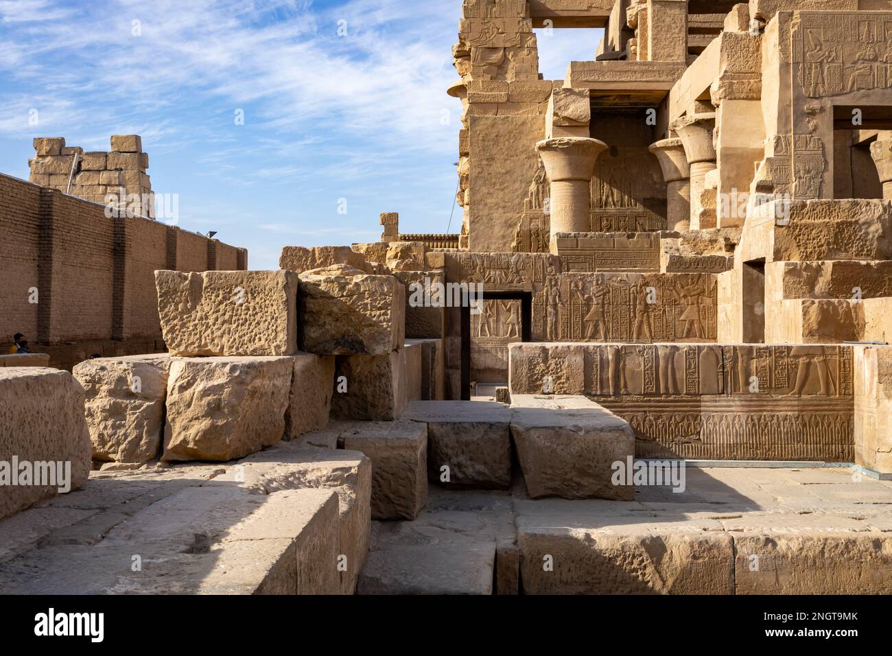 Temple of Kom Ombo Decorated with Hieroglyphics. Kom Ombo in Aswan ...