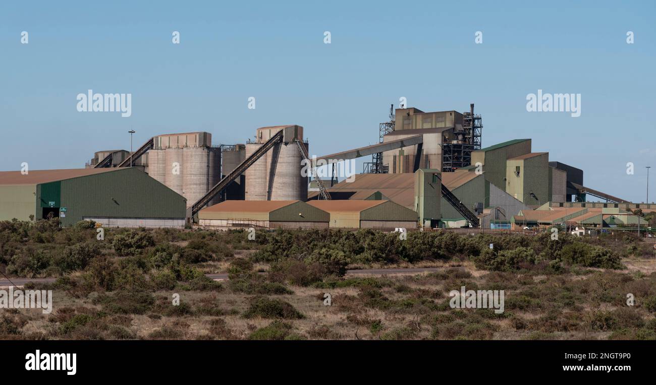 Saldanha, West Coast, South Africa. 2023. Smelter industrial plant at ...