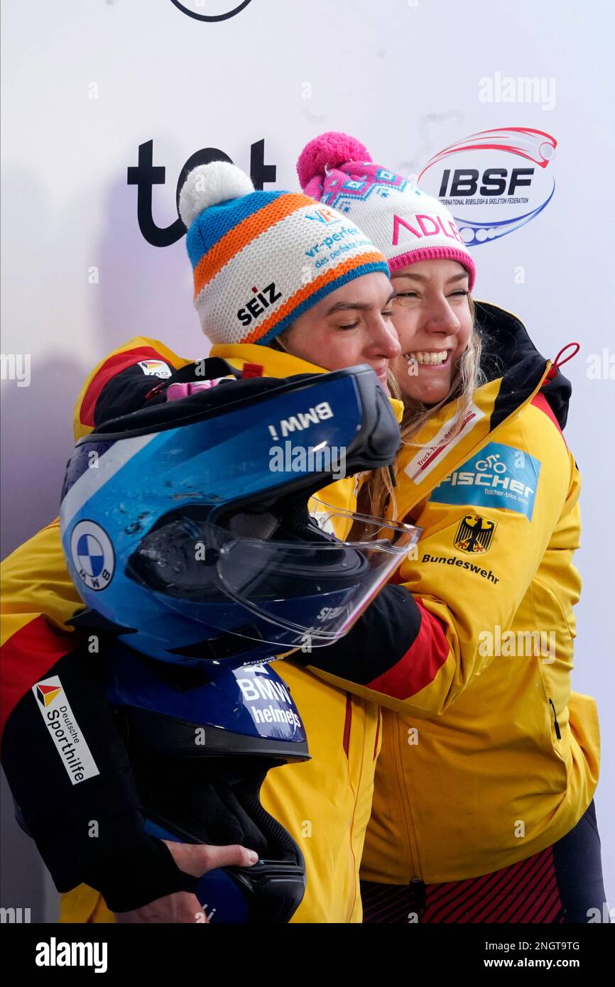 First placed Laura Nolte and Neele Schuten of Germany celebrate after ...