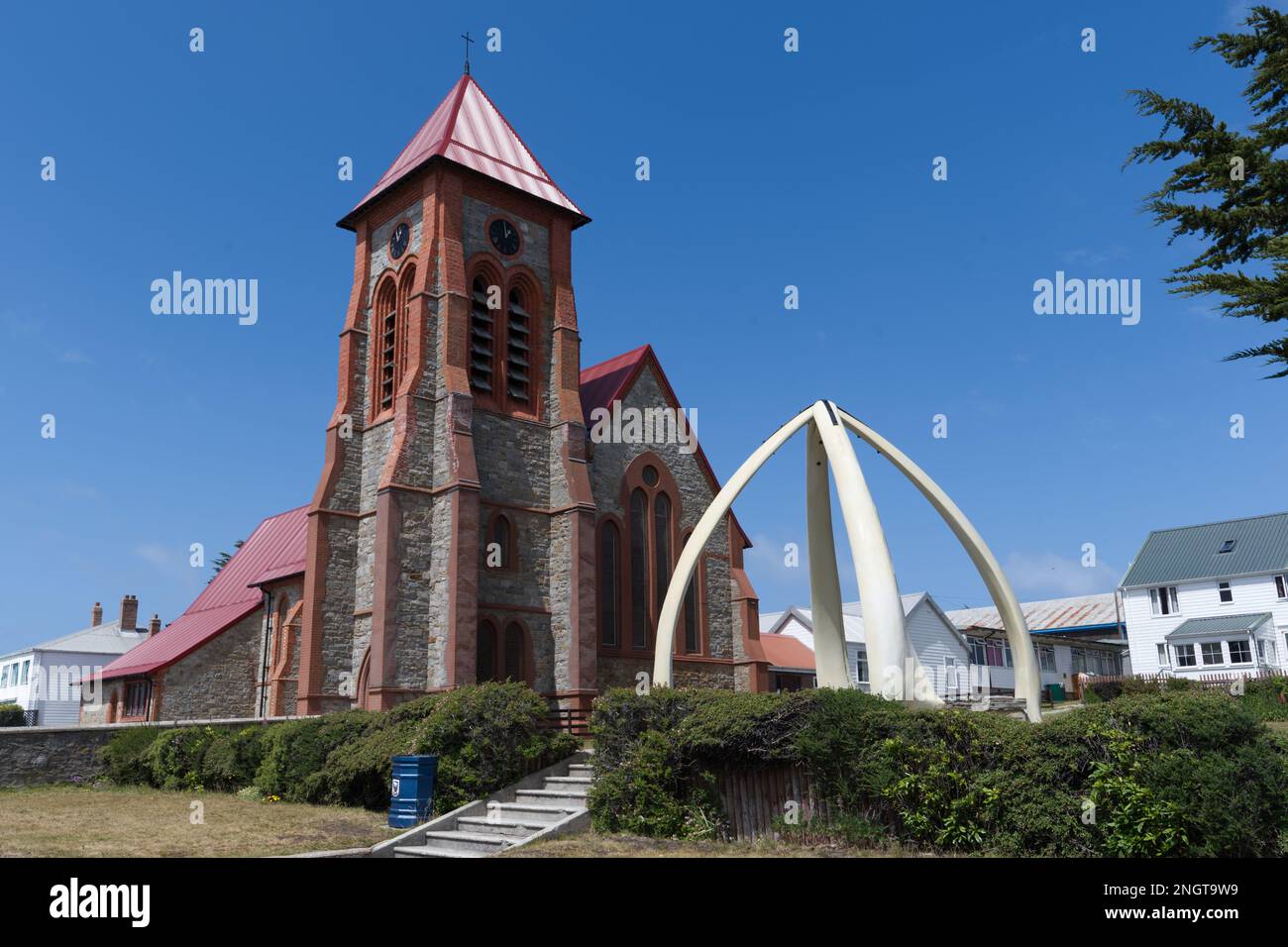 Christ church cathedral with the whalebone arch hi-res stock ...