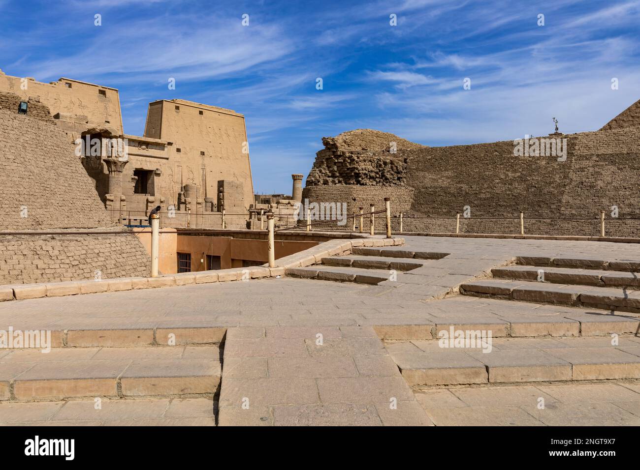 Edfu Horus Temple Walls Decorated with Reliefs of Ancient Egyptian Gods ...