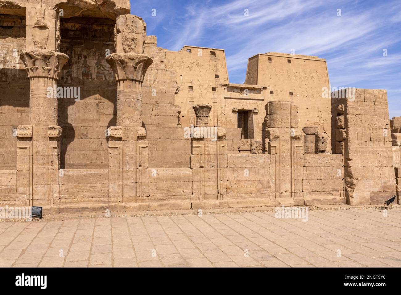 Edfu Horus Temple Walls Decorated with Reliefs of Ancient Egyptian Gods ...