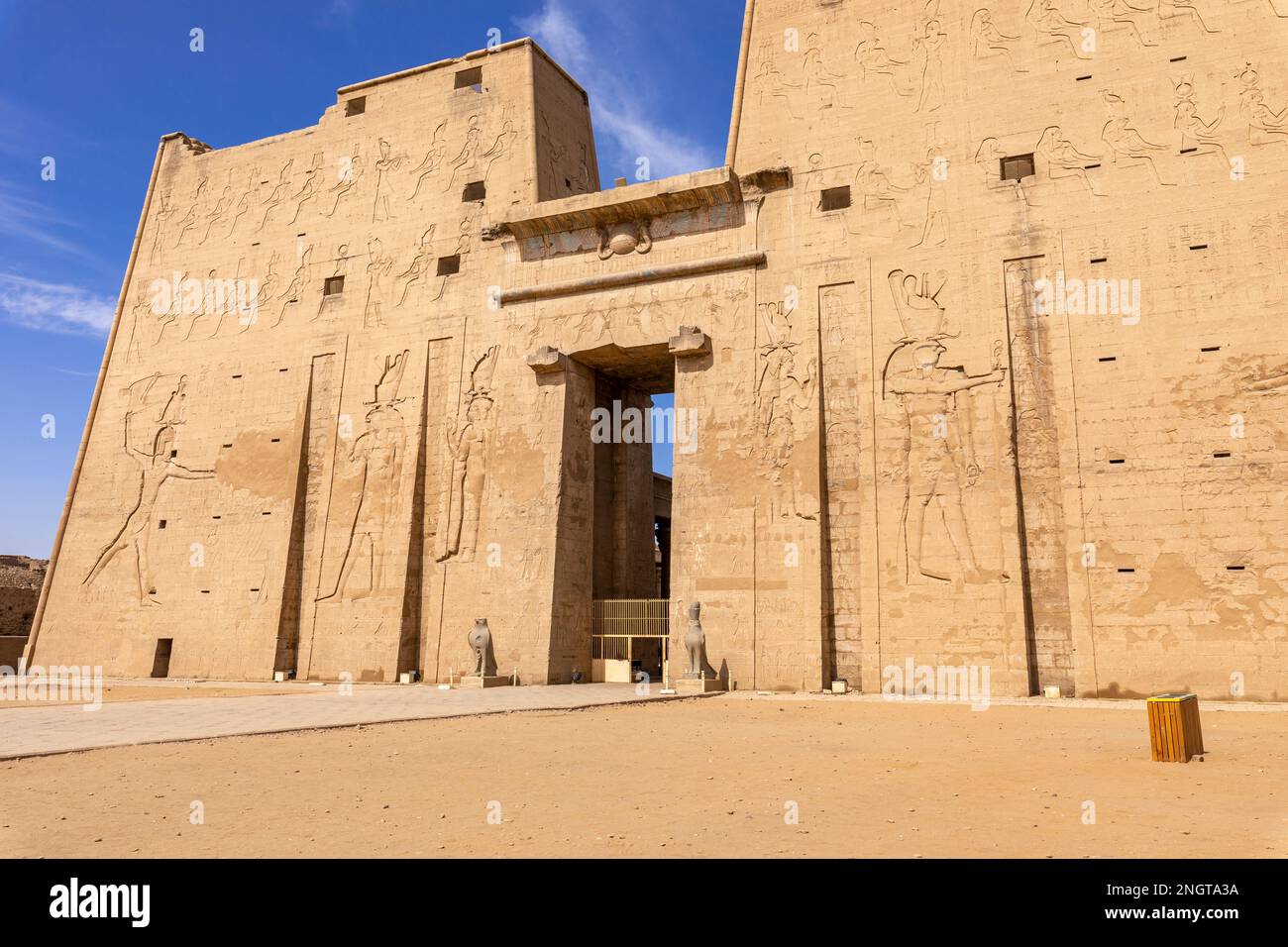 Edfu Horus Temple Walls Decorated with Reliefs of Ancient Egyptian Gods ...