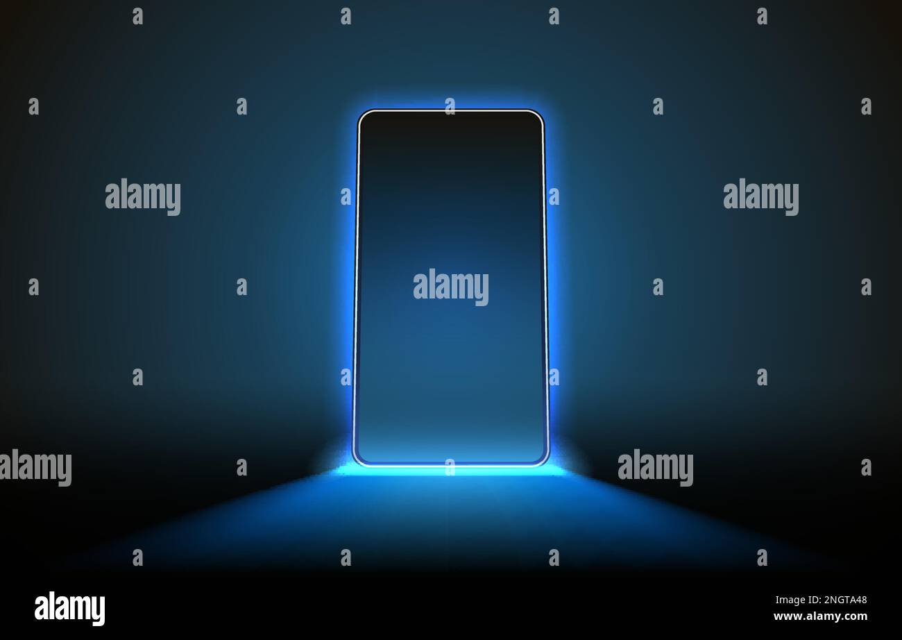 Smartphone mobile screen, technology mobile display light. Vector ...