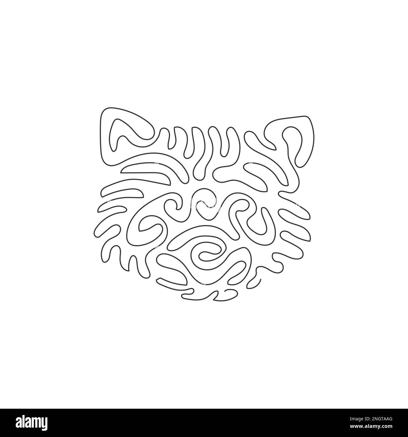 Single one line drawing of cute raccoon abstract art. Continuous line ...